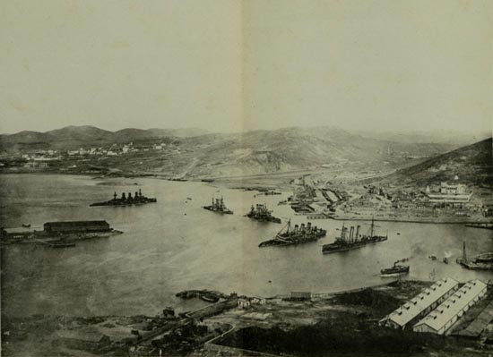 Lushun's west area after the fall of Lushun (Port Arthur) as viewed ...